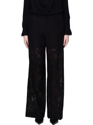 PT TORINO Lace Wide Leg Trousers - Black