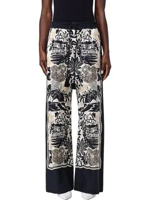 ERMANNO FIRENZE Printed Satin Palazzo Pants - Multicolor
