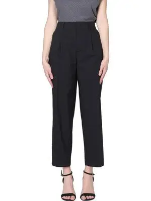 PT TORINO Classic Cotton Blend Cropped Trousers - Black