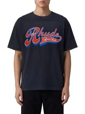 Rhude Cotton T-shirt With Logo - Black