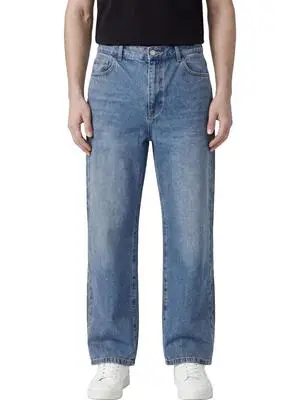 DUNST Wide-leg Cotton Denim Jeans - Blue