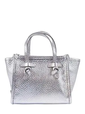 GIANNI CHIARINI Miss Marcella Hammered Leather Bag - Silver