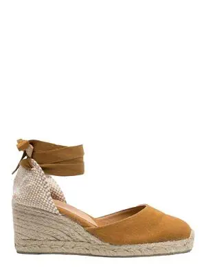 CastaÑer Espadrille Wedges With Ankle Tie - Rust