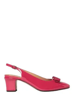 FERRAGAMO Slingback Court Shoes With Bow Detailing - Fuchsia