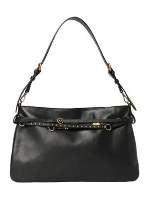 Pinko Pinko Leather Belt Bag With Stud Embellishments Black