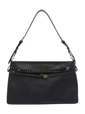 Pinko Pinko Leather Belt Bag With Stud Embellishments Black