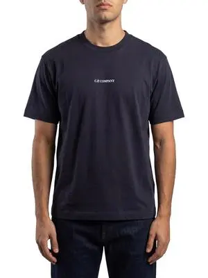 C.P. COMPANY Cotton T-shirt With Logo Blue