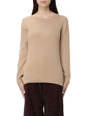 Barbour Crew Neck Sweater With Plaid Elbow Patches - Camel