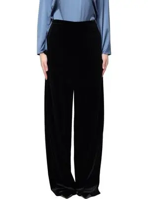 Emporio Armani Velvet Wide Leg Trousers - Black