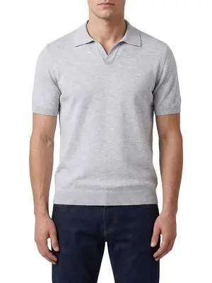 Tagliatore Cotton Knit Polo Shirt - Grey
