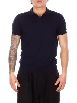Tagliatore Cotton Knit Polo Shirt - Navy