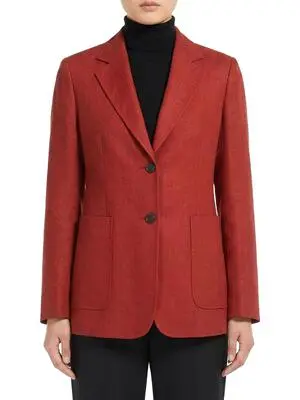 Max Mara Single-breasted Drap Blazer - Red