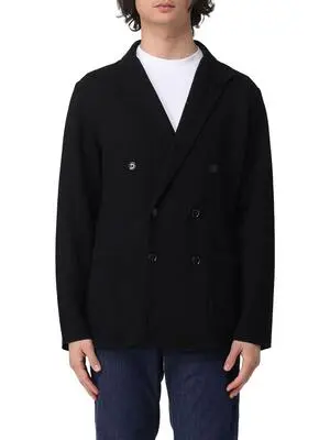 LARDINI Double-breasted Blazer In Cotton And Viscose - Black
