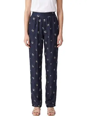 FORTE_FORTE Forte Forte Silk Floral Print Trousers Blue