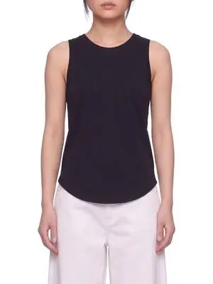 THOM KROM Cotton Crewneck Sleeveless Top - Black