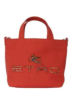 Etro Logo Cotton Canvas Bag - Red