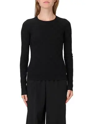 Emporio Armani Textured Long Sleeve Top - Black