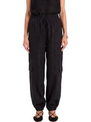 TWINSET Linen Cargo Trousers - Black