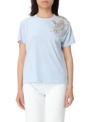 Liu Jo Embellished Cotton T-shirt - Sky