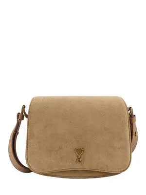 AMI Paris Bag In Suede - Honey