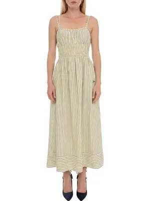 BOSS Striped Cotton Midi Dress - Multicolor
