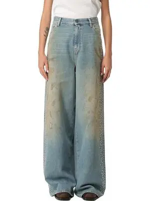 GOLDEN GOOSE Embellished Wide-leg Jeans - Blue