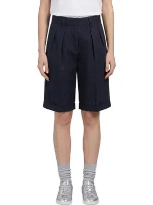 Aspesi Cotton Tailored Knee Length Shorts - Blue