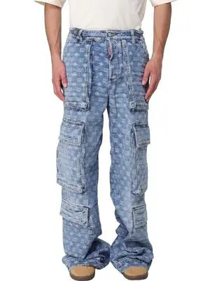 Dsquared2 All-over Monogram Cargo Jeans - Navy