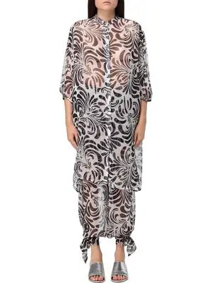 TWINSET Midi Abstract Ethnic Print Viscose Dress - Multicolor