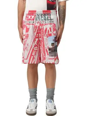 DIESEL® Printed Athletic Shorts - Red