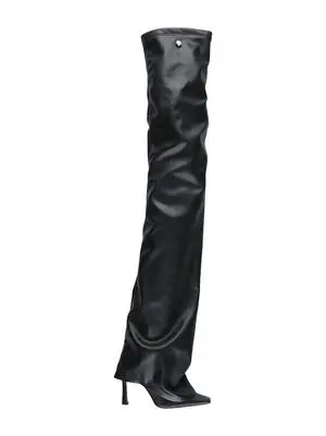 Attico Leather High Heel Boots - Black