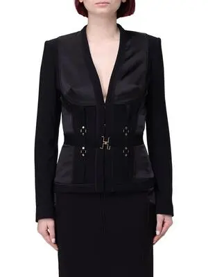 Elisabetta Franchi Polyester Corset Blazer - Black