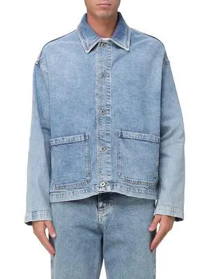 Emporio Armani Relaxed Fit Cotton Denim Shirt Jacket With Patch Pockets - Blue