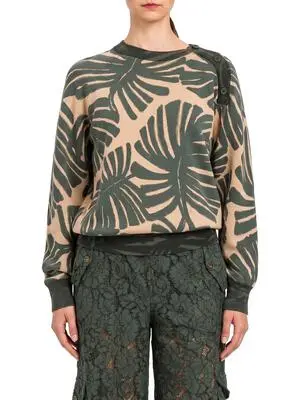 TWINSET Printed Cotton Knit Crew Neck Jumper - Multicolor