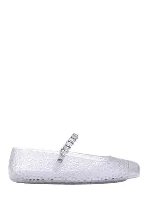 JIMMY CHOO Jelly Mary Jane Ballet Flats With Crystals - Transparent