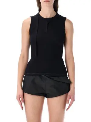 DIESEL® Stretch Cotton Sleeveless Top - Black