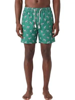 MC2 SAINT BARTH MC2 Saint Barth Giraffe Print Swim Shorts Emerald