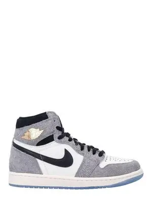 Nike Jordan 1 Retro High Og Leather And Suede Sneakers - Grey