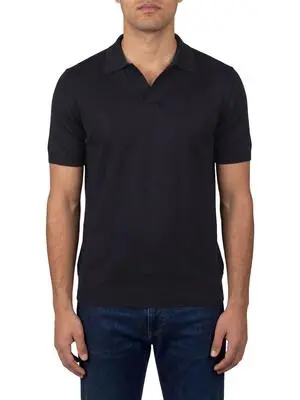 Tagliatore Cotton And Linen Polo Shirt - Black