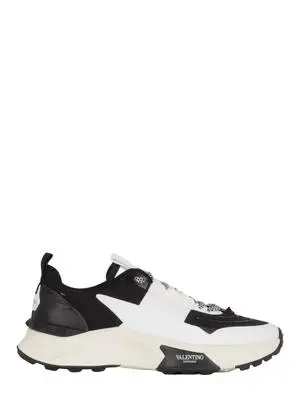 Valentino Garavani Valentino Garavani Leather And Rubberized Fabric Low Top Sneakers Multicolor