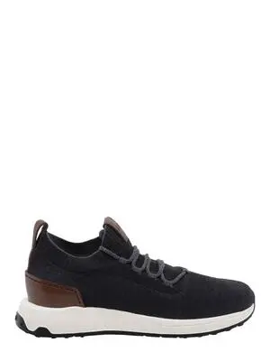 TOD'S Crochet Knit Sneakers With Calfskin Accents - Blue