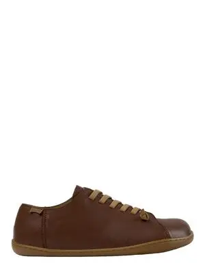 Camper Peu Smooth Leather Slip-on Sneakers With Elasticated Laces - Brown