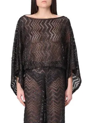 Missoni Zig Zag Sequin Embellished Boatneck Top - Brown