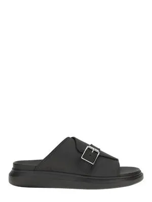 Alexander McQueen Smooth Calf Leather Sandals With Adjustable Strap And Open Toe - Black