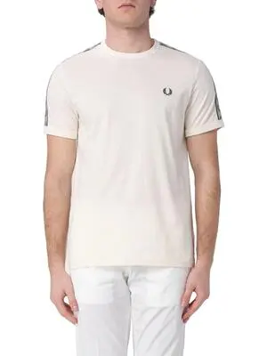 Fred Perry Cotton T-shirt With Logo - Ecru