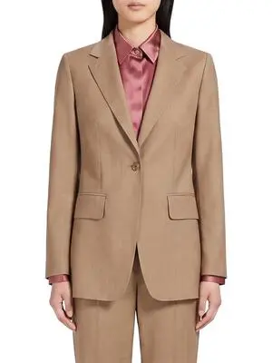 Max Mara Single-breasted Wool Blazer - Hazel