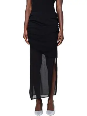 Liviana Conti Draped Midi Skirt - Black