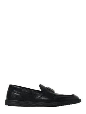Dolce & Gabbana Leather Loafers With Dg Detail - Black