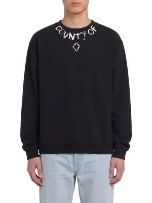 COUNTY OF MILAN Cotton Crew Neck Sweatshirt - Black