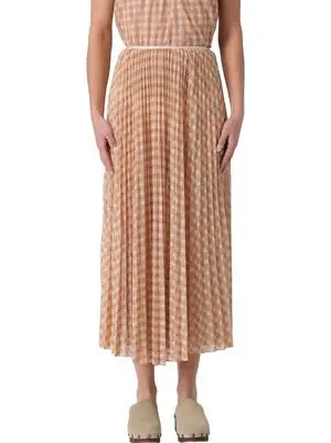 FORTE_FORTE Pleated Midi Skirt With Checked Pattern - Multicolor